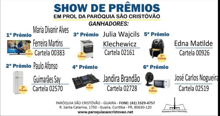SHOW DE PREMIOS – Resultados